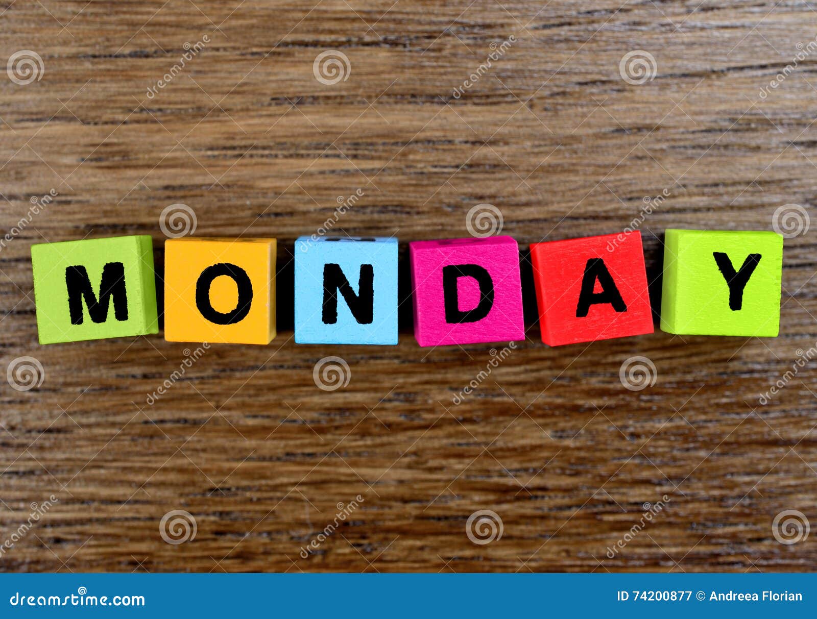 The word Monday on table stock image. Image of good, happiness - 74200877