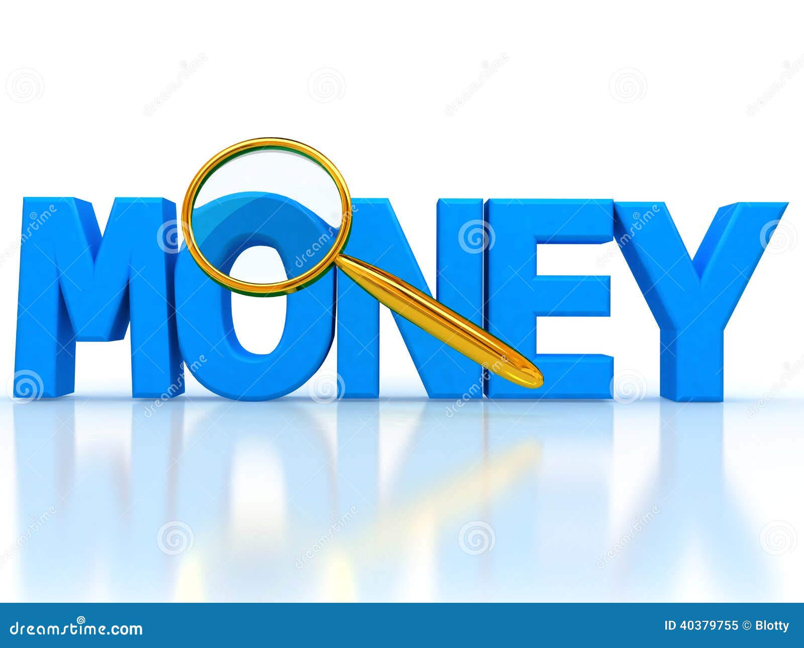 Word Money 3d Letters Under the Magnifier Stock Illustration ...