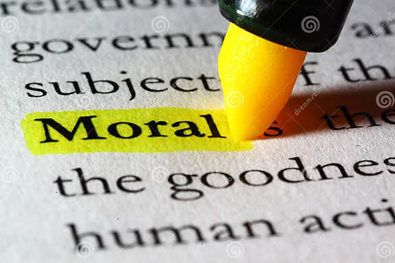 Word Moral Highlighted with a Yellow Marker Stock Image - Image of ...