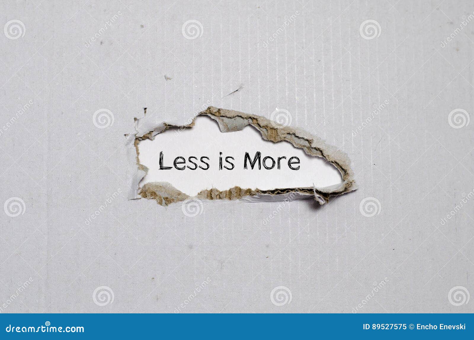 The Word less is More Appearing Behind Torn Paper. Stock Image - Image ...