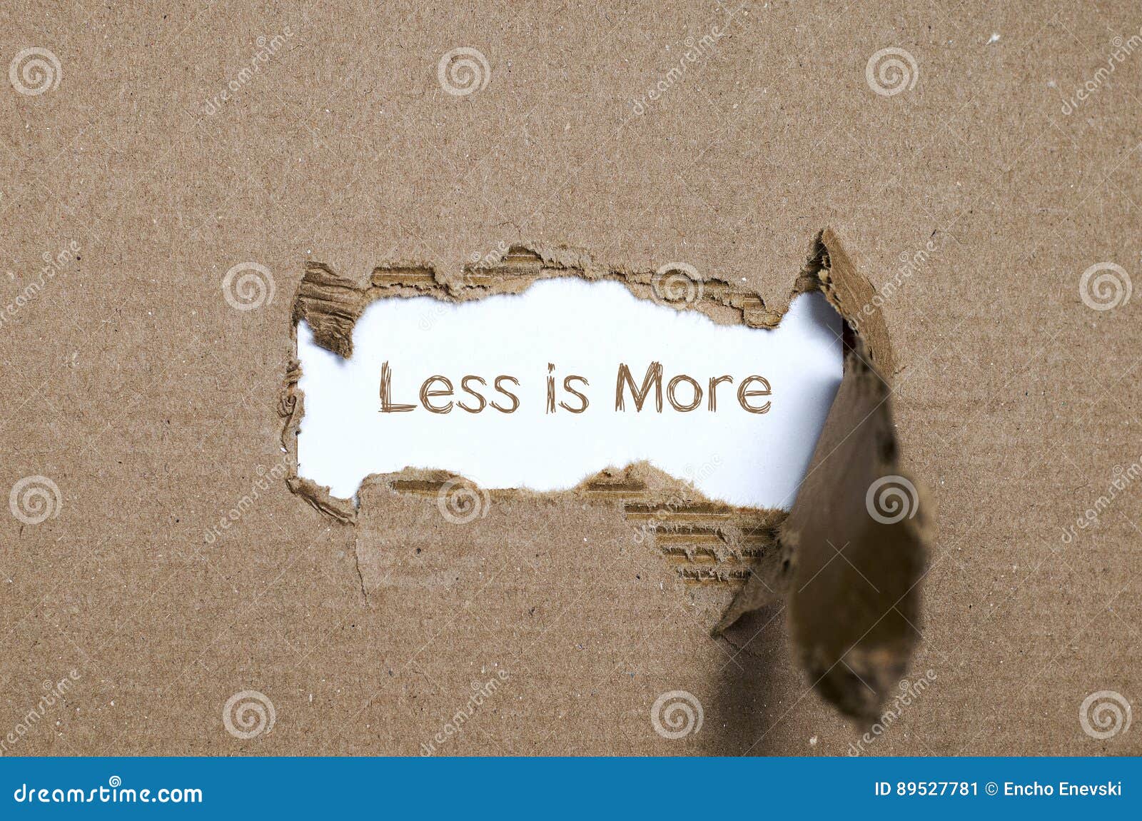 The Word less is More Appearing Behind Torn Paper. Stock Image - Image ...