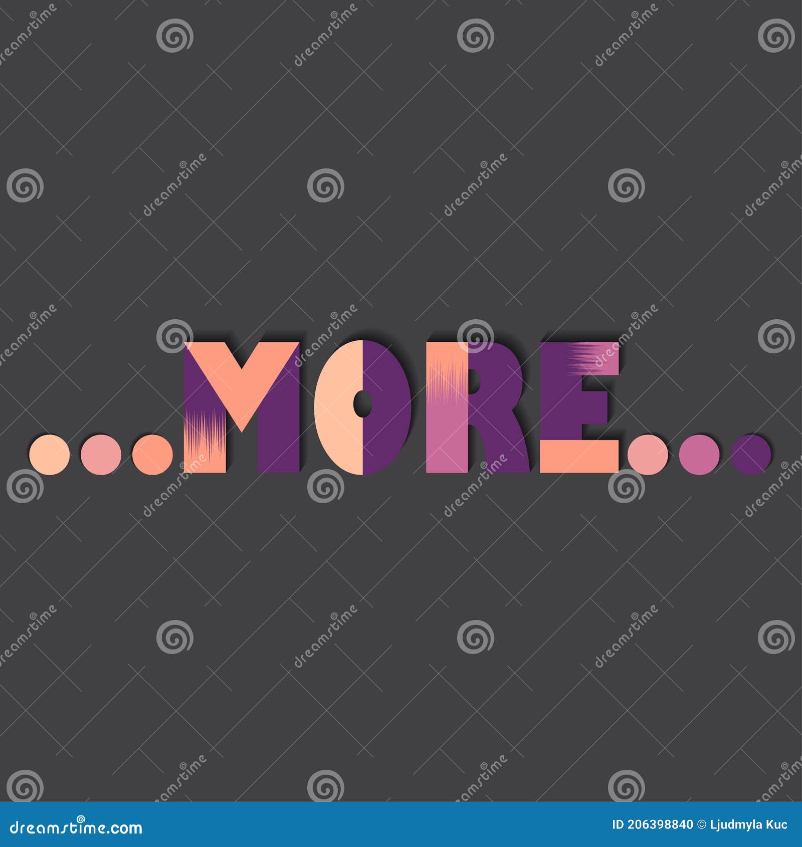 Word more vector lettering stock vector. Illustration of poster - 206398840