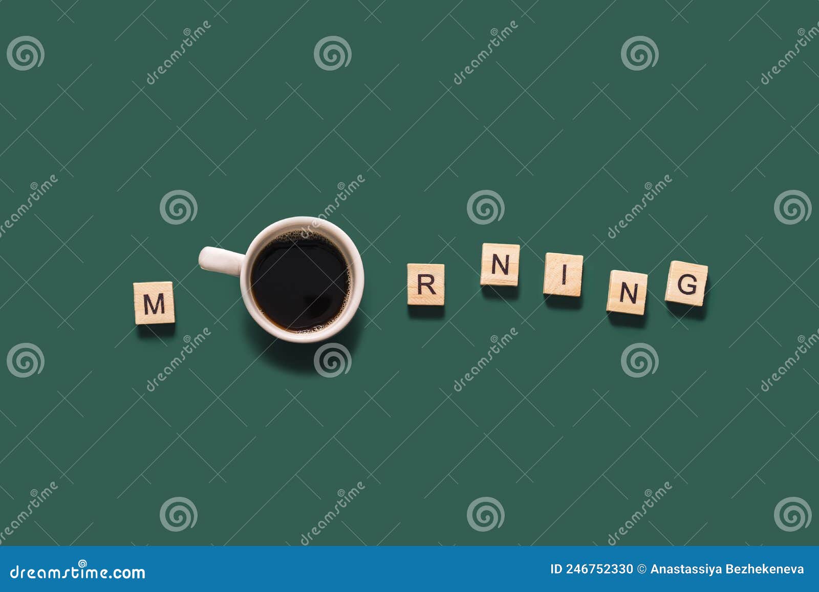 Word Morning is Lined with Letters on Green Background Stock Photo ...