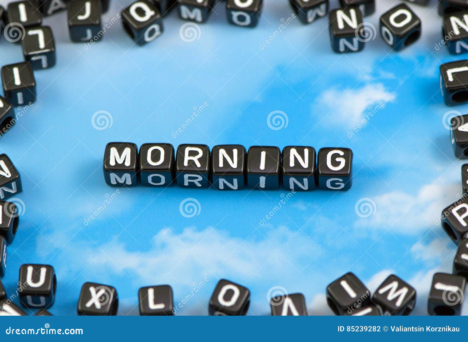 The word morning stock photo. Image of optimistic, female - 85239282