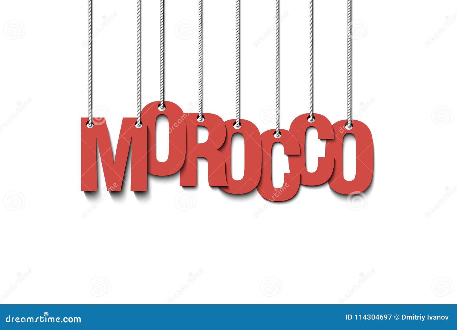 The Word Morocco Hang on the Ropes Stock Vector - Illustration of black ...