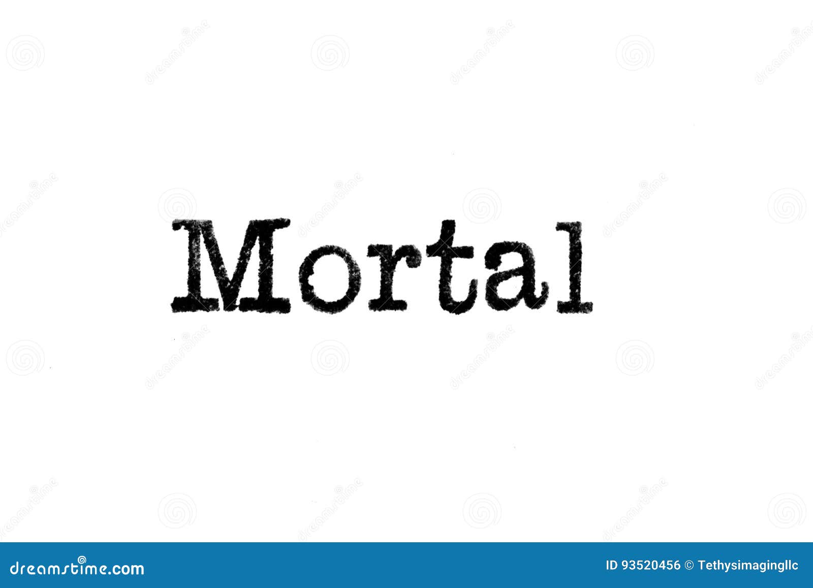 The Word `Mortal` from a Typewriter on White Stock Photo - Image of ...
