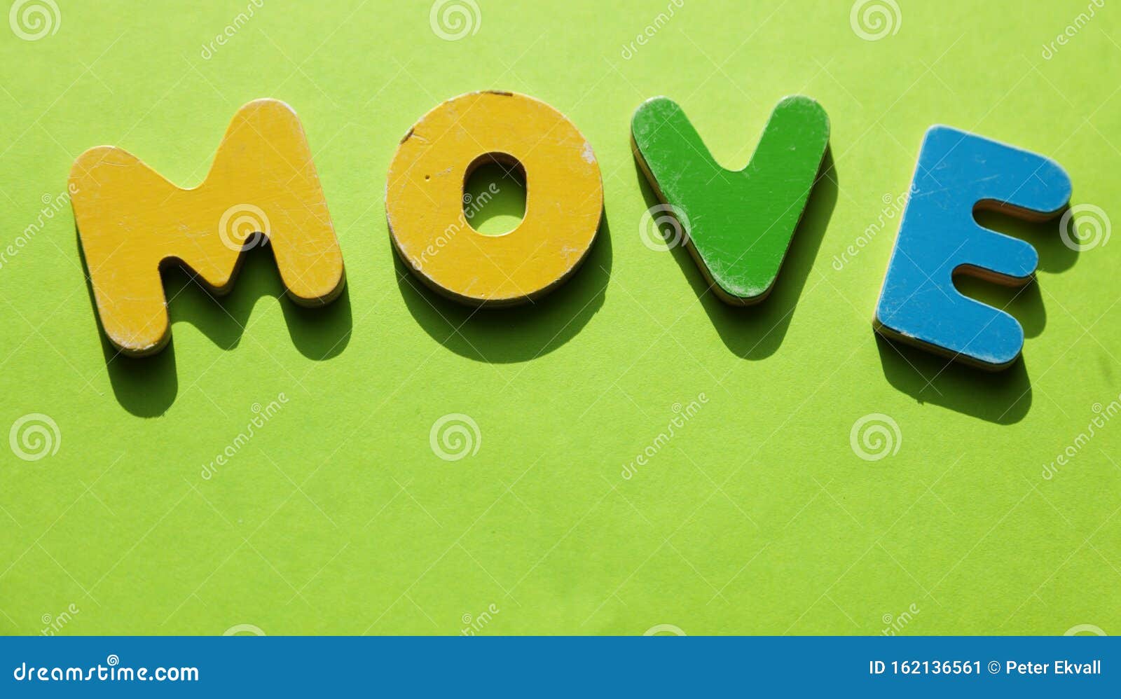 The Word MOVE in Wooden Letters Stock Image - Image of notebook ...
