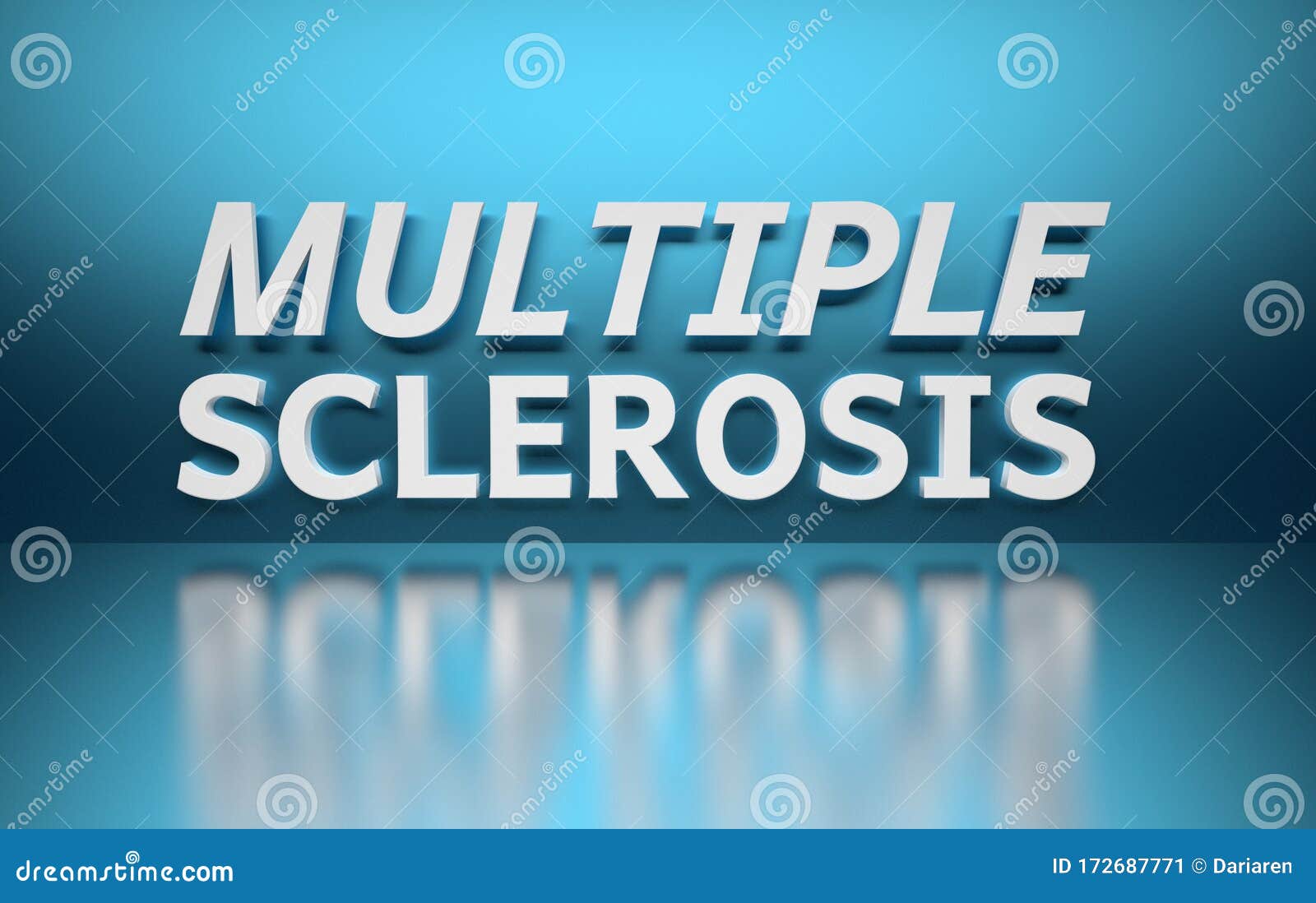 Word Multiple Sclerosis On Blue Background Stock Illustration ...