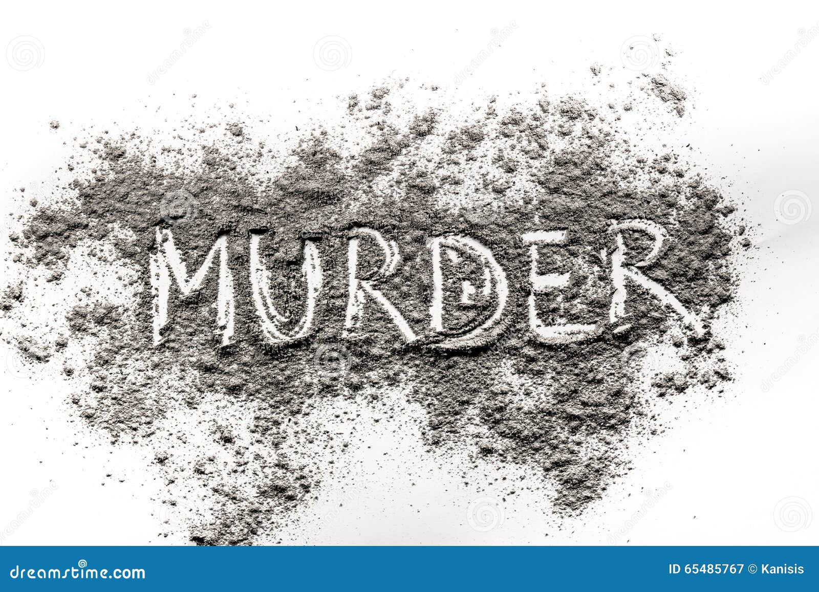 Word Murder written in ash stock image. Image of nature - 65485767