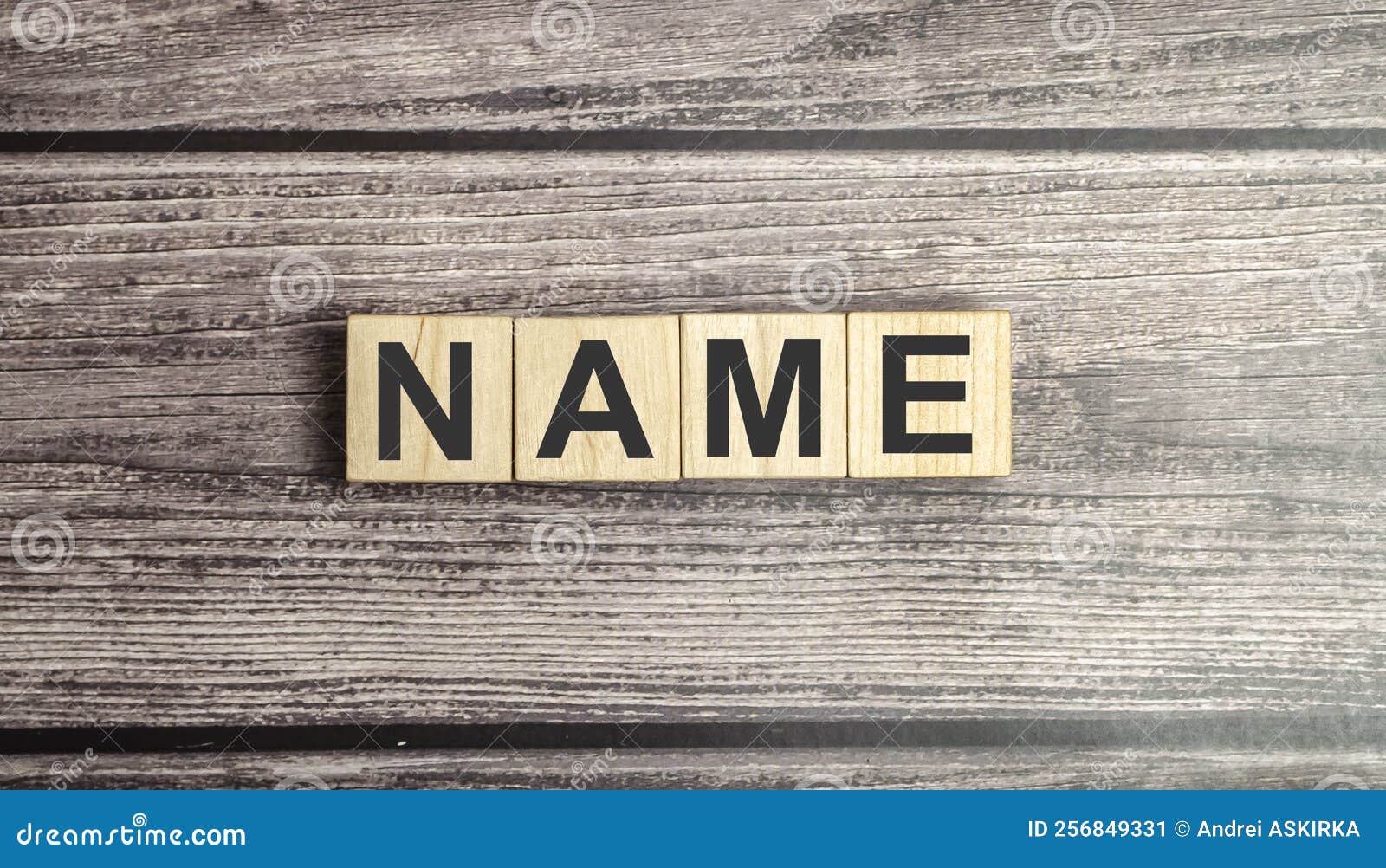 Word NAME Made with Wood Building Blocks Stock Image - Image of ...