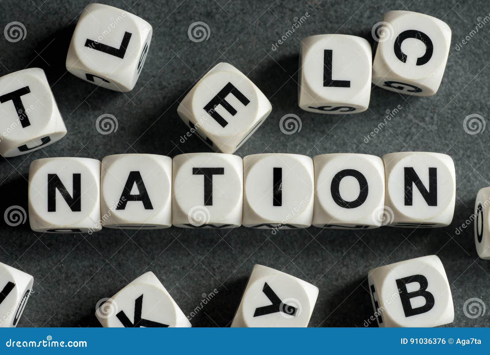 Word nation on toy cubes stock photo. Image of cube, blocks - 91036376