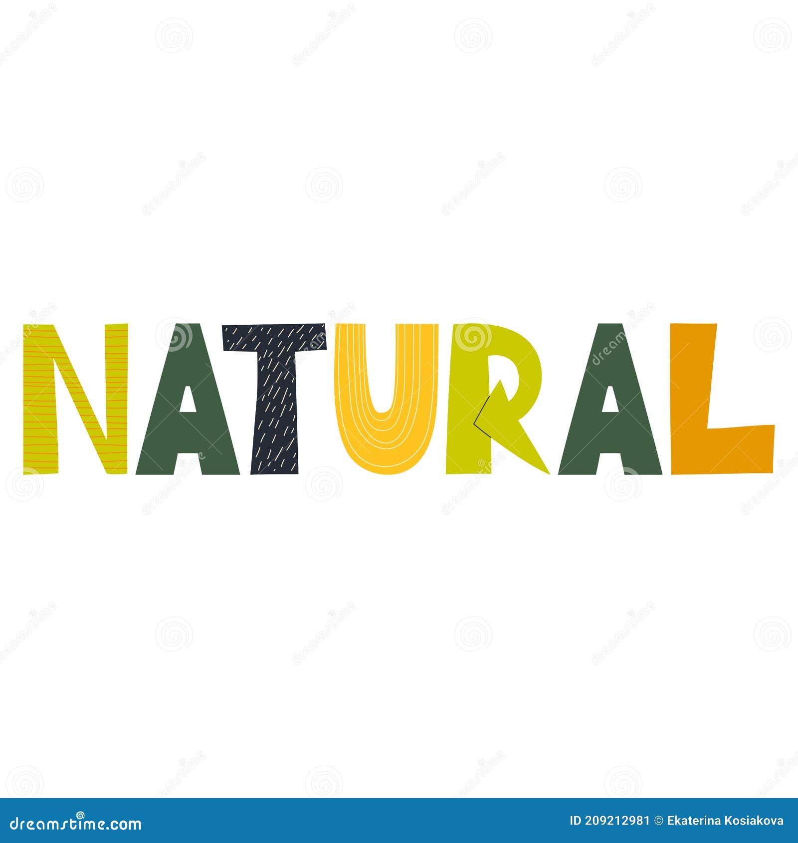 The Word Natural Which is Drawn in Vector Stock Vector - Illustration ...