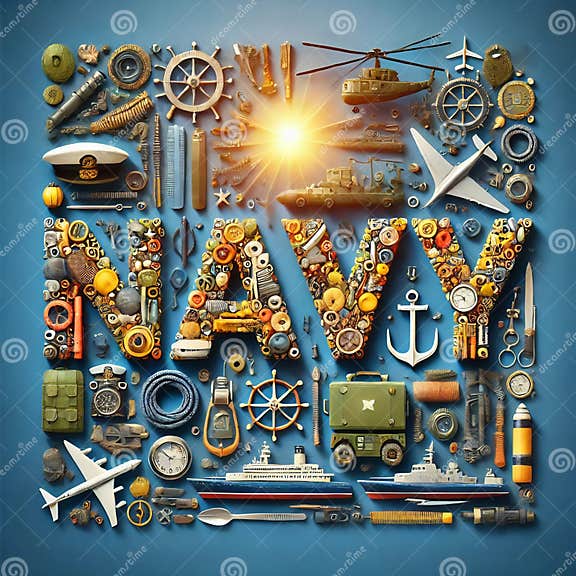 The Word "NAVY" Was Creatively Produced Using the Elements of the Naval ...
