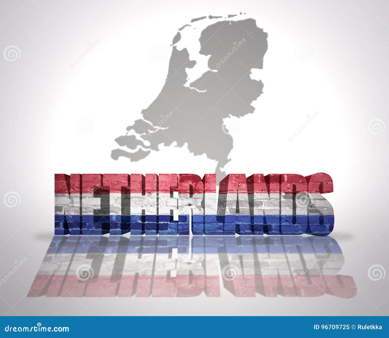 Word Netherlands on a Map Background Stock Illustration - Illustration ...