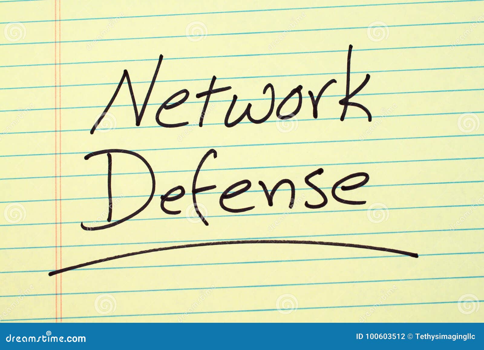 Network Defense on a Yellow Legal Pad Stock Illustration - Illustration ...