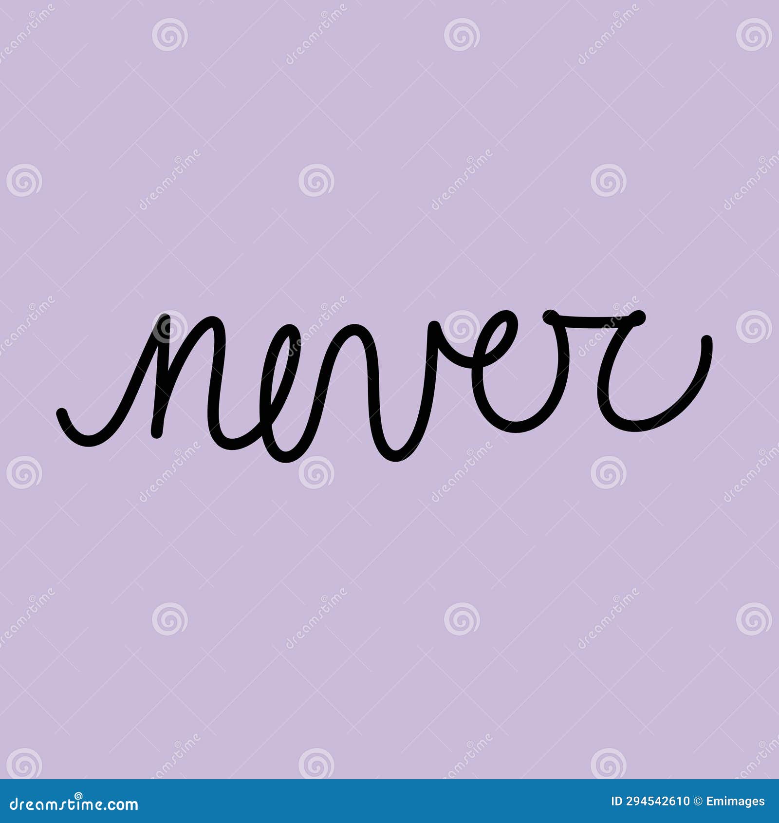 "never" on Purple Background Stock Illustration - Illustration of word ...