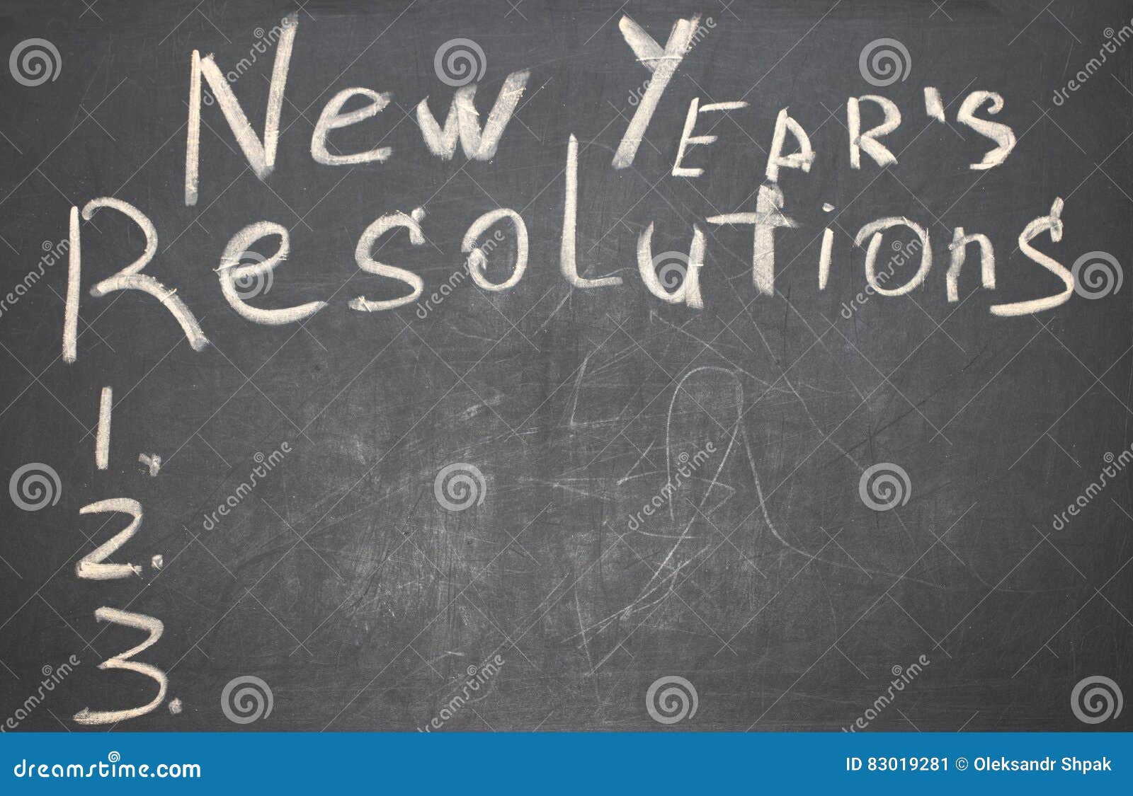 Word New Year`s Resolution Written on the Blackboard Stock Image ...