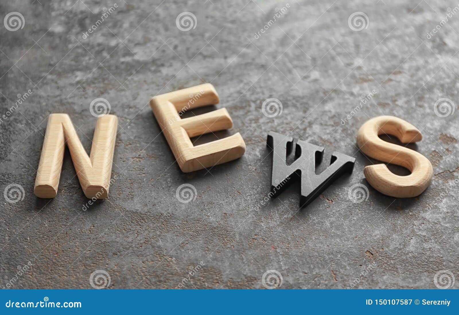 Word NEWS Made with Letters on Grey Background Stock Image - Image of ...