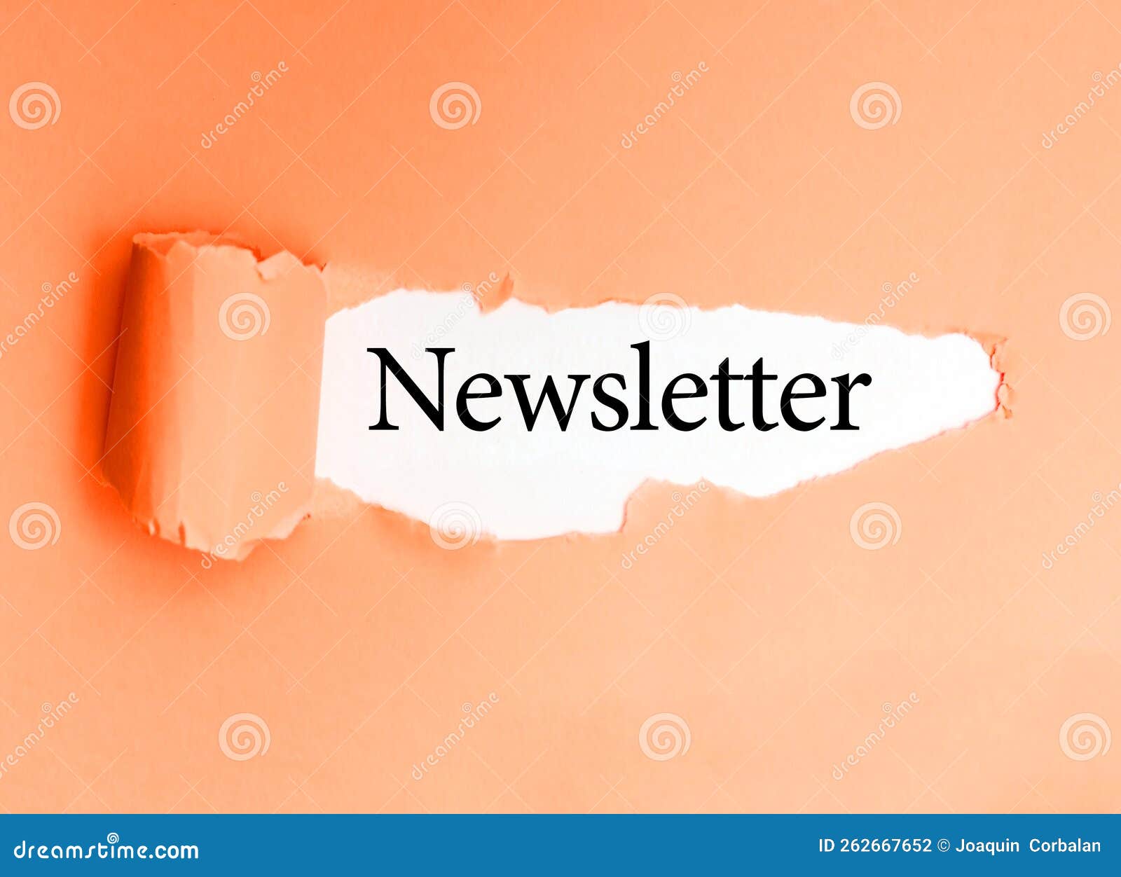 Word Newsletter on a White Background of Torn Colored Paper Stock Photo ...