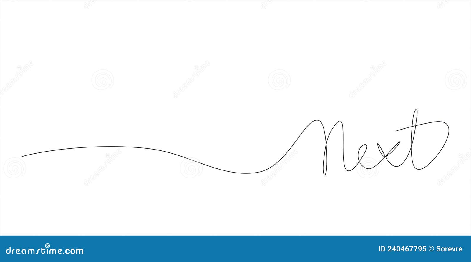 Word Next Handwritten in a Continuous Line. Stock Vector - Illustration ...