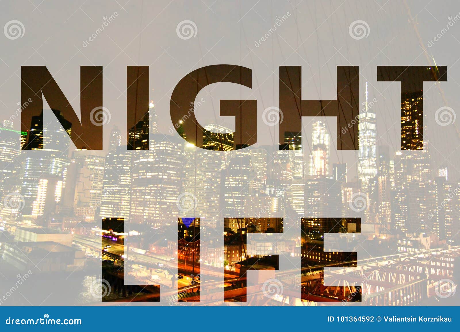 The word night life stock photo. Image of city, colorful - 101364592