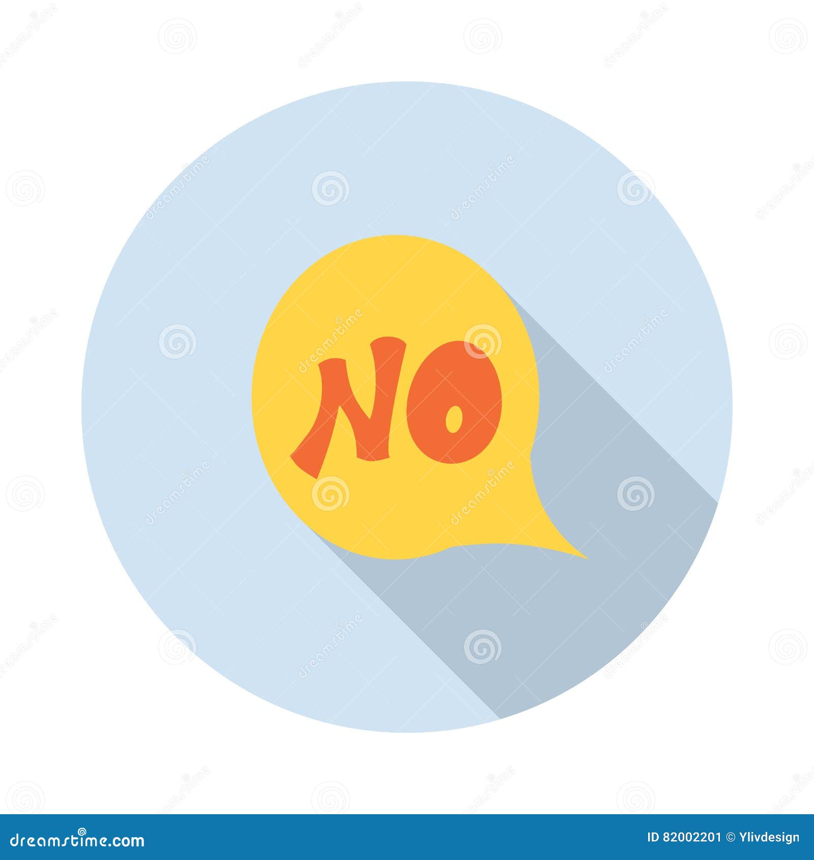 Word No in Bubble Speech Icon, Flat Style Stock Vector - Illustration ...