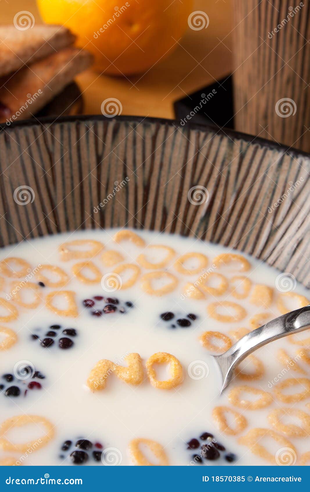 The Word NO in Cereal Letters Stock Image - Image of macro, meal: 18570385