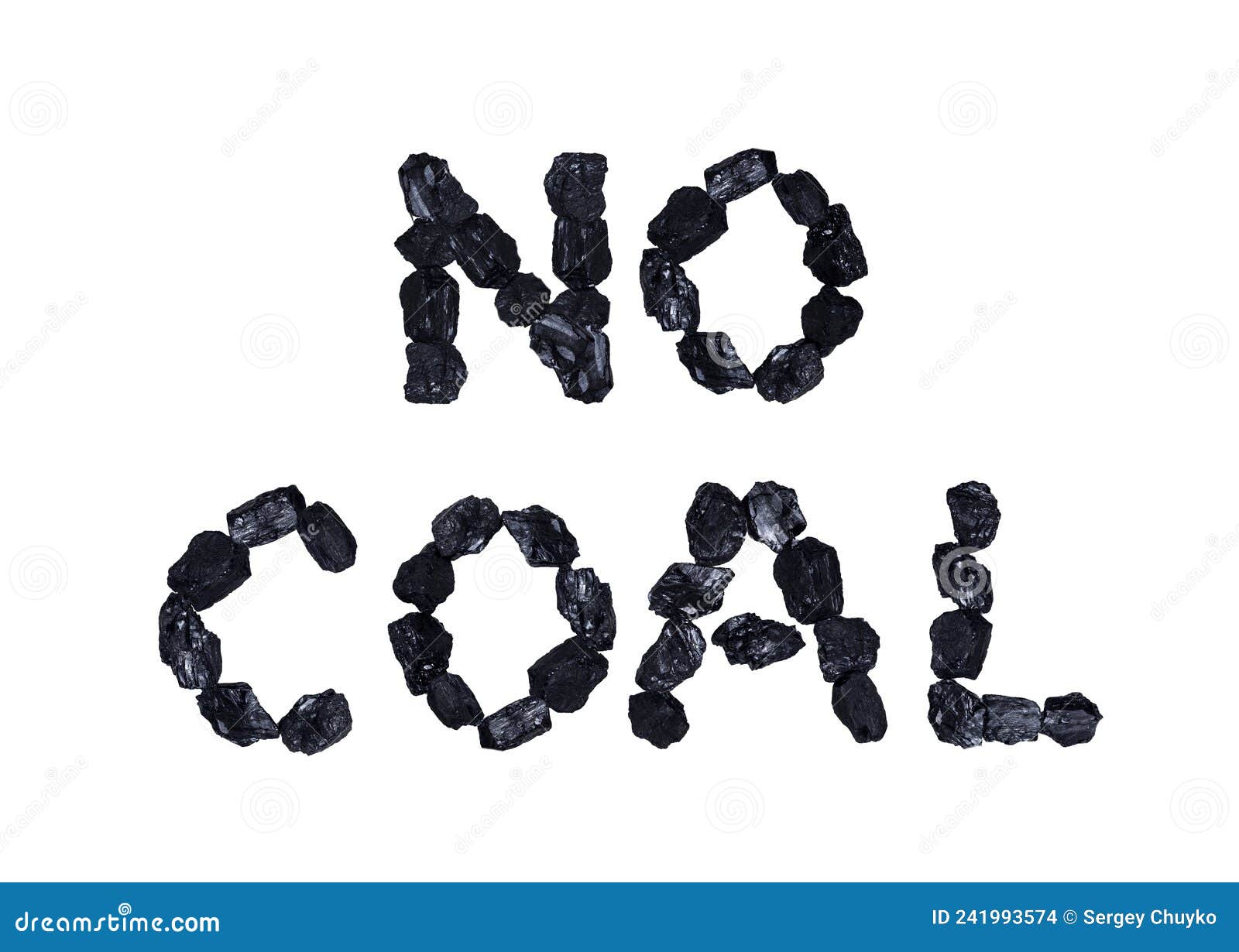 Word No Coal Made from Pieces Coal Isolated on a White Stock Photo ...