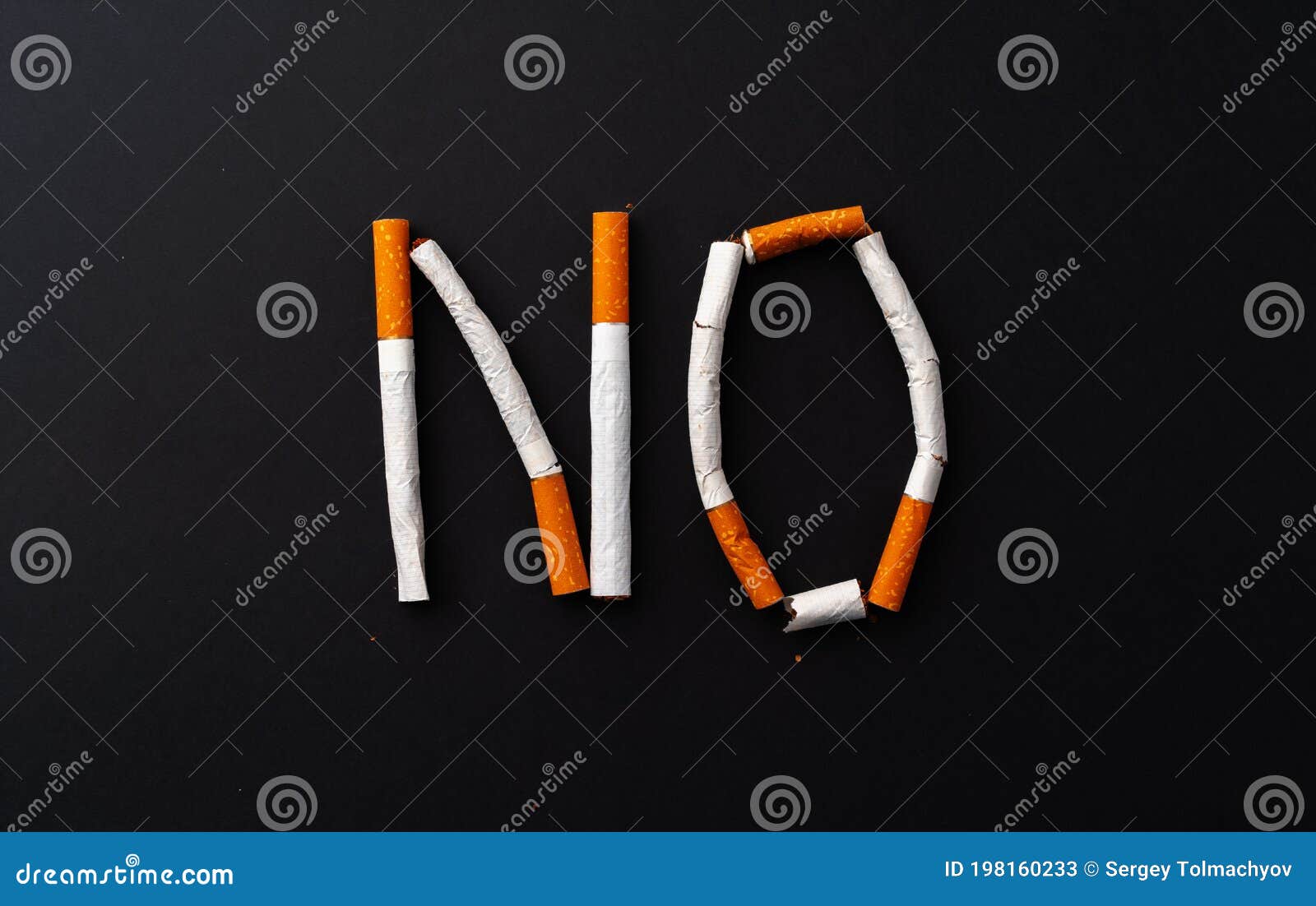 Word NO Made Out of Cigarettes Top View Stock Image - Image of ...