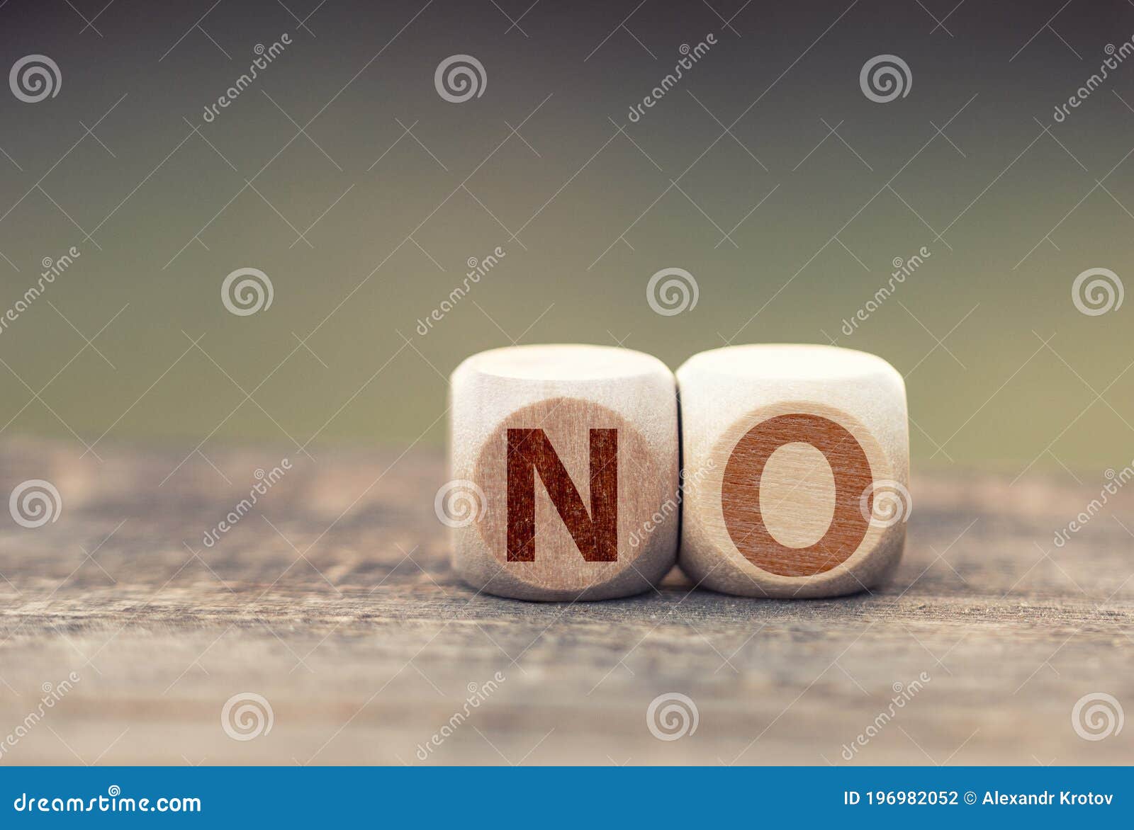 The Word No on Wooden Blocks Stock Photo - Image of blur, happy: 196982052