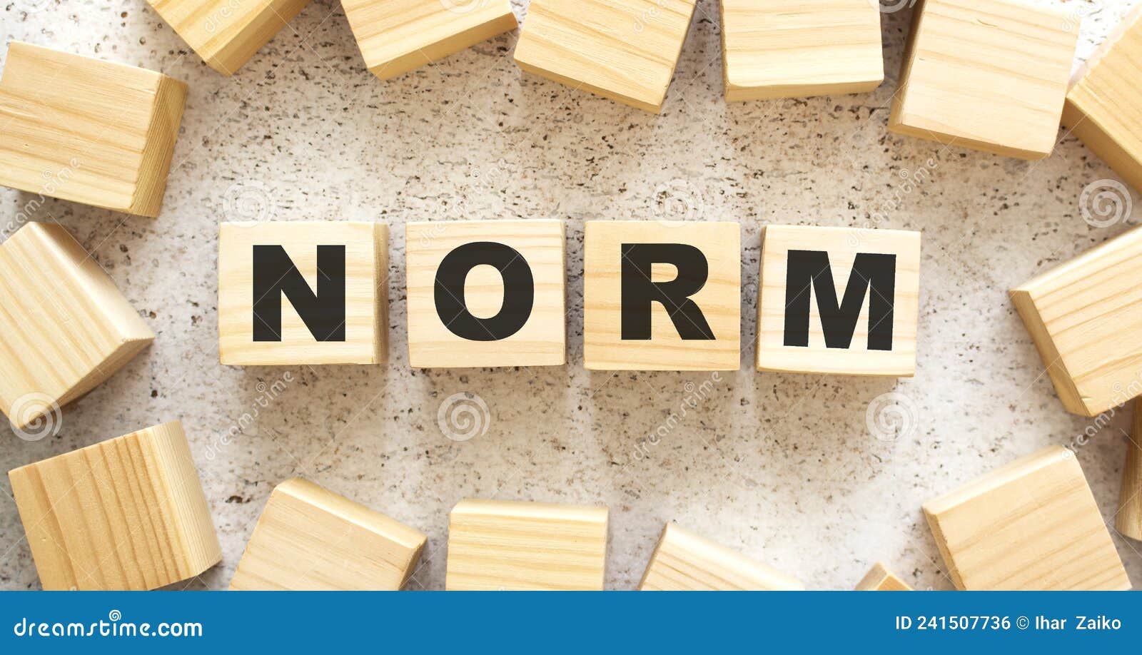 The Word NORM Consists of Wooden Cubes with Letters, Top View on a ...