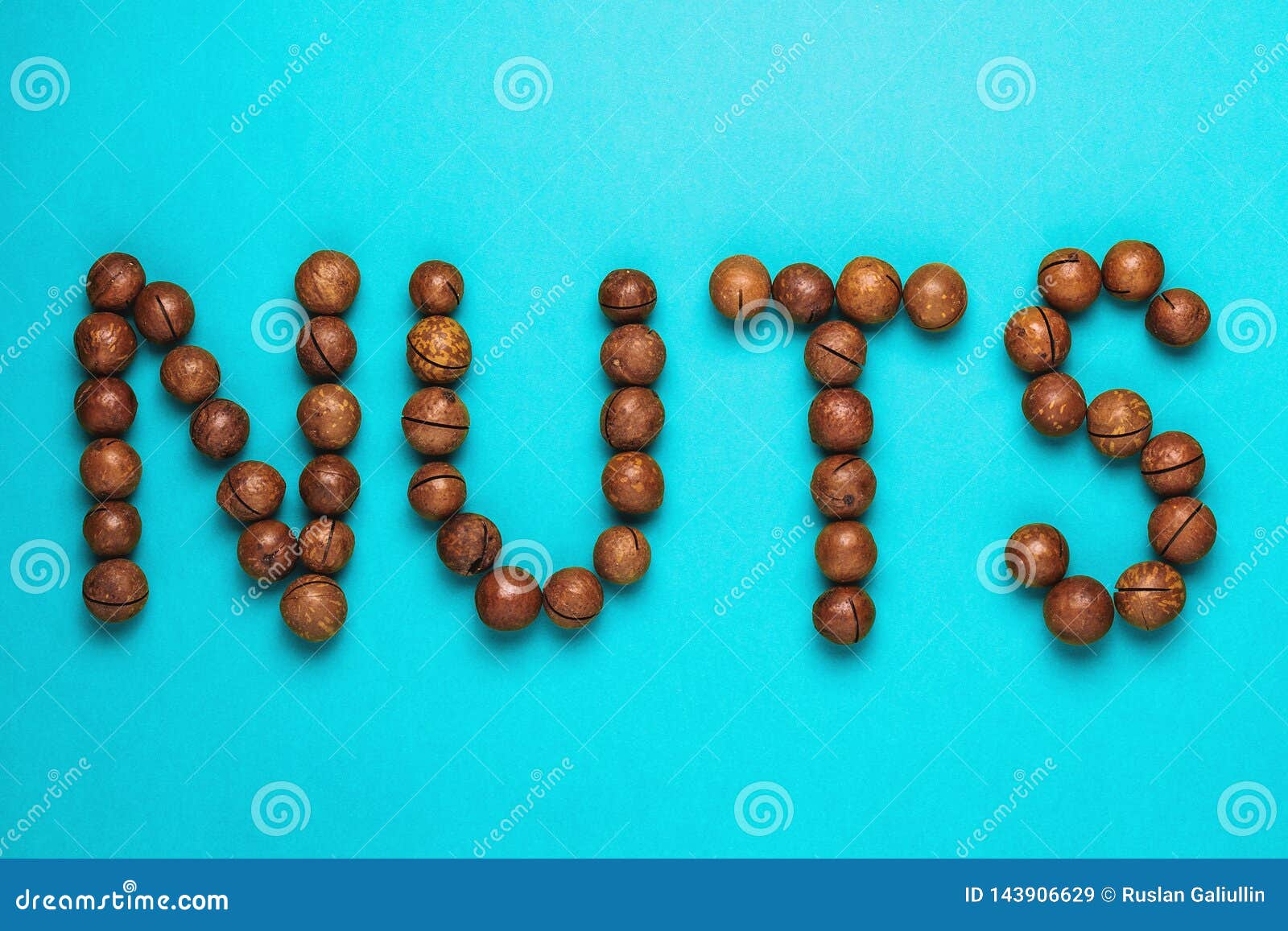 The Word Nuts on a Blue Background Stock Image - Image of minimal, pile ...