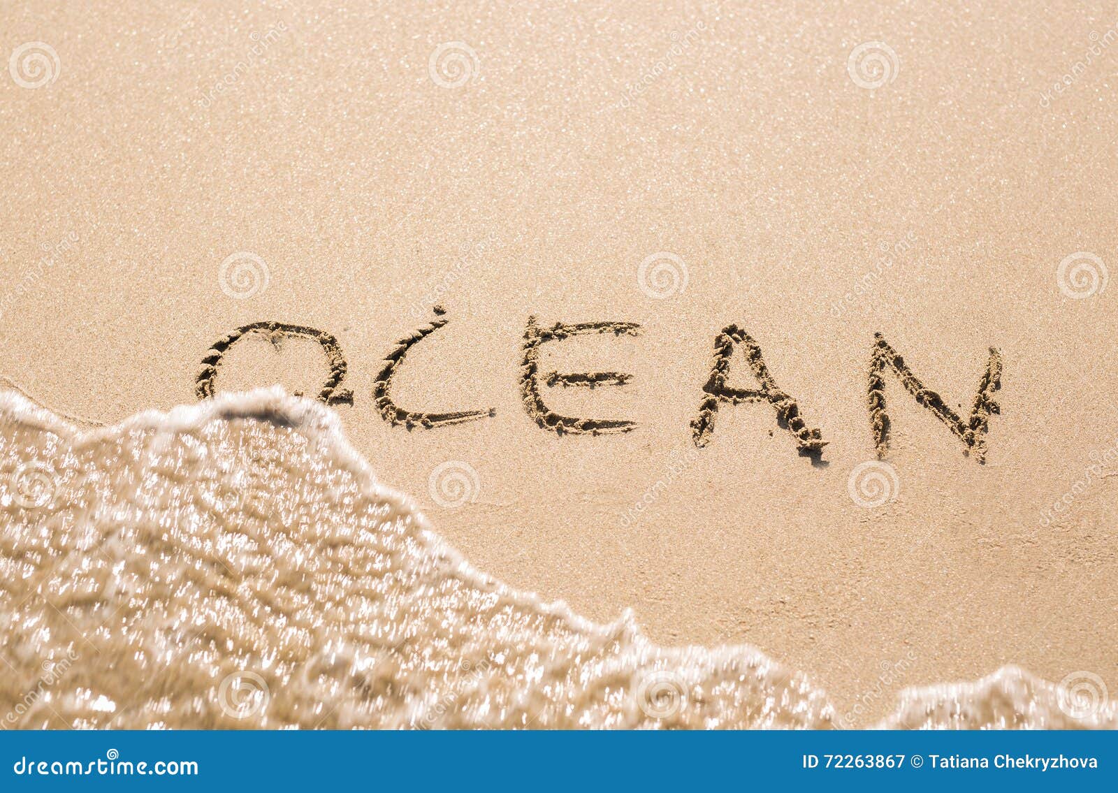 Word OCEAN on the sand stock image. Image of nature, letters - 72263867