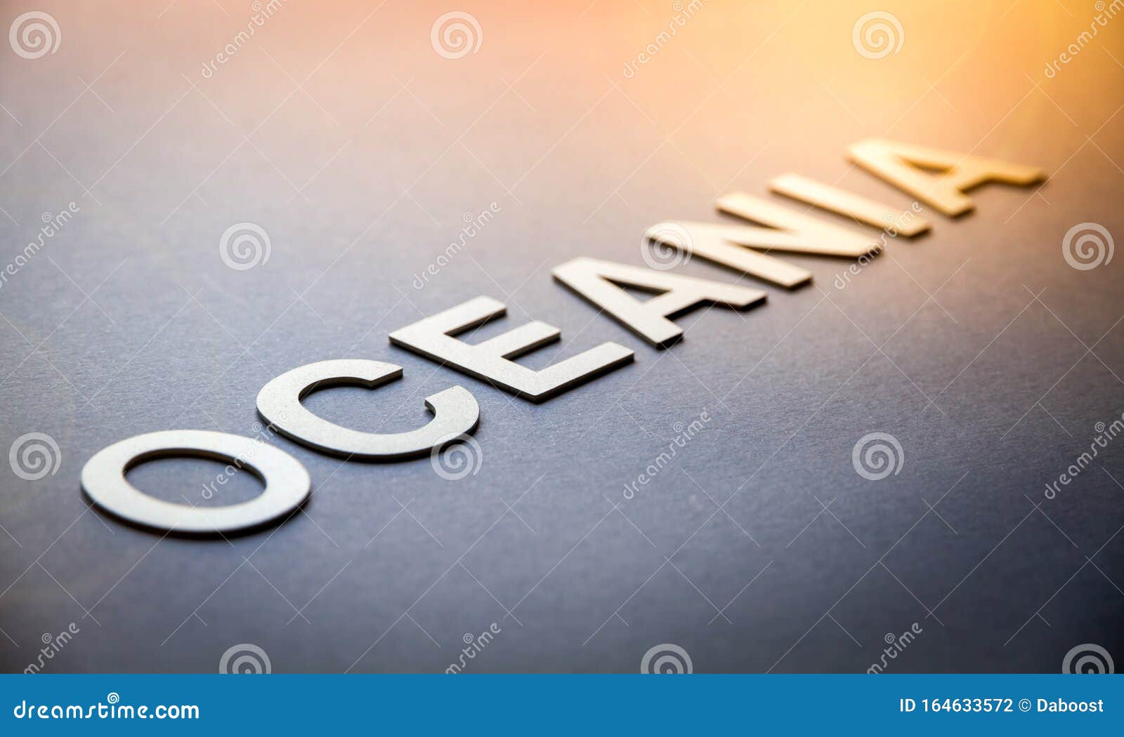 Word Oceania Written with White Solid Letters Stock Photo - Image of ...
