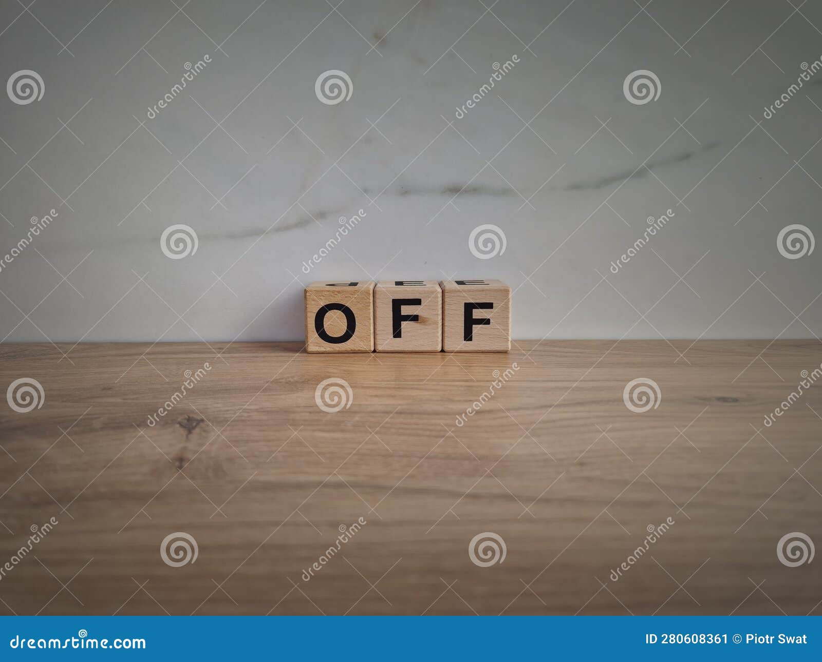 Word Off from Wooden Blocks Stock Image - Image of turn, energy: 280608361