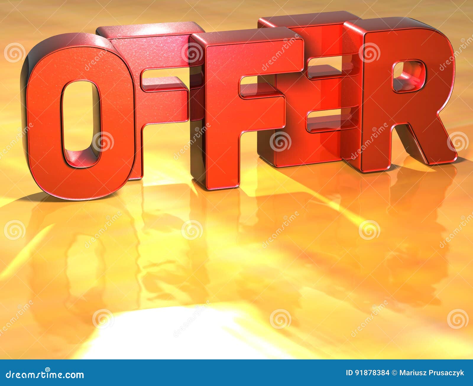 Word Offer on Yellow Background Stock Illustration - Illustration of ...