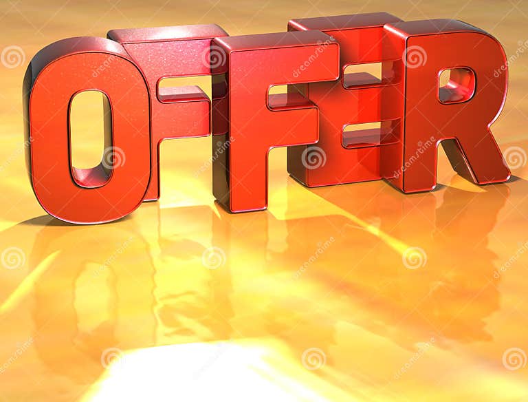 Word Offer on Yellow Background Stock Illustration - Illustration of ...