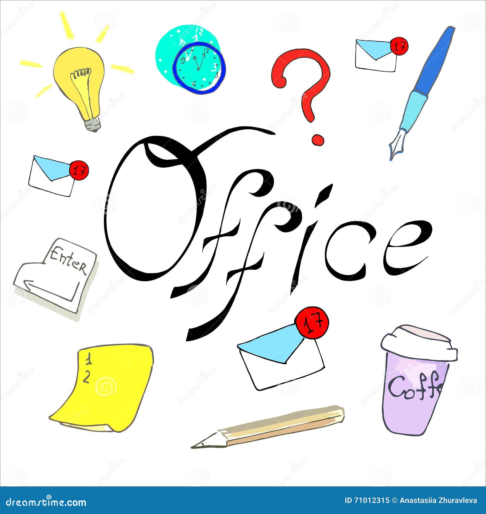 Word Office Calligraphy and Art Stock Vector - Illustration of worker ...