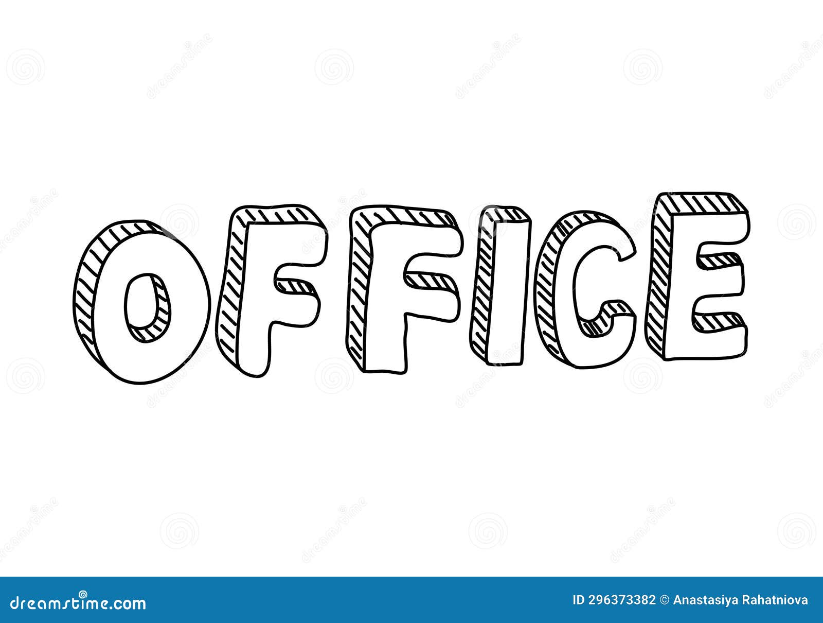 Word Office Hand Drawn Lettering. Vector Illustration Stock Vector ...