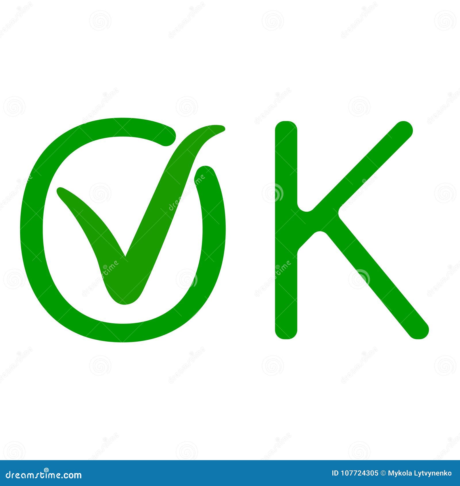 Word OK with a Green Checkmark of Approval, Approved Sign Vector Icon ... Word OK with a Green Checkmark of Approval, Approved Sign Vector Icon ...