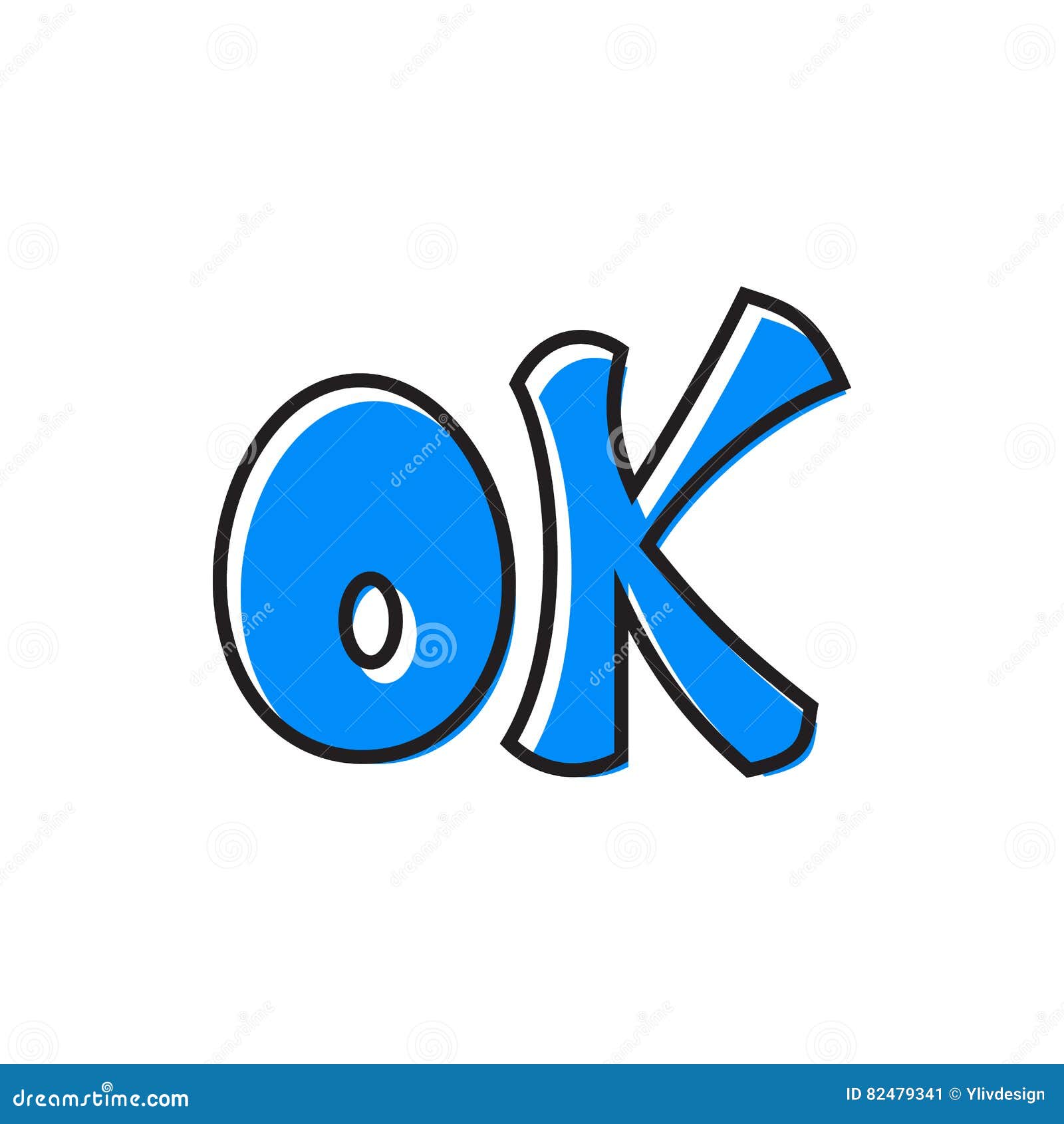 Word ok icon, flat style stock vector. Illustration of perfect - 82479341