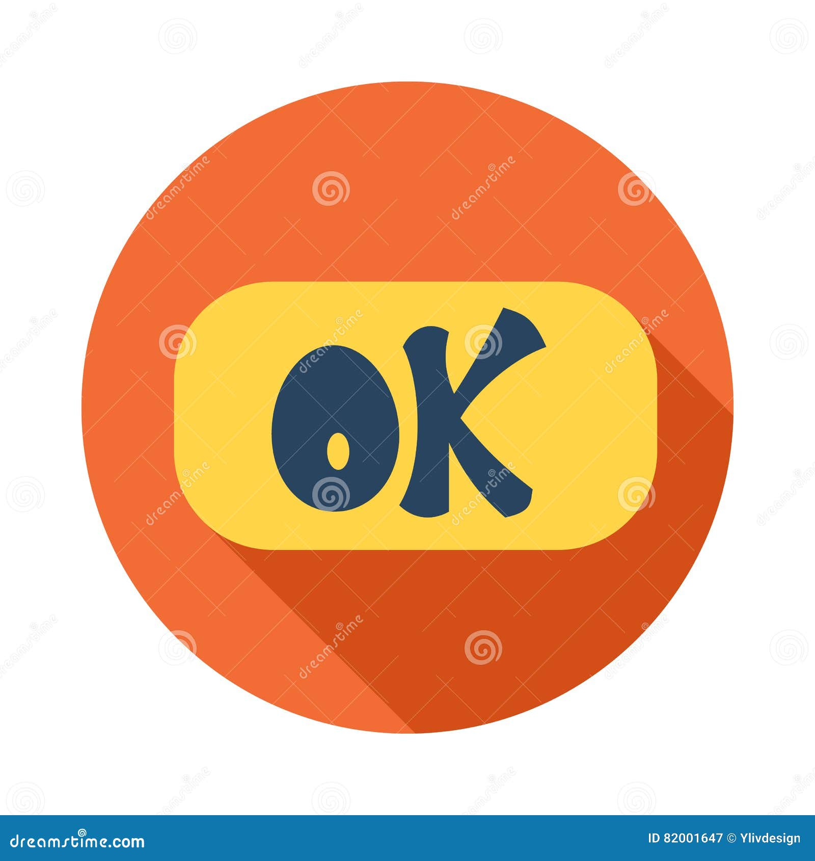 Word ok icon, flat style stock vector. Illustration of choose - 82001647