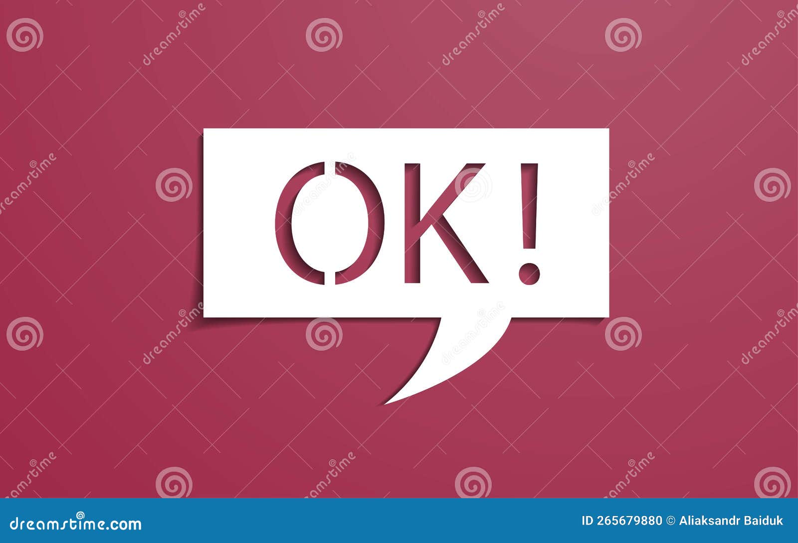 Word OK on Paper Cut Speech Bubble Stock Vector - Illustration of word ...