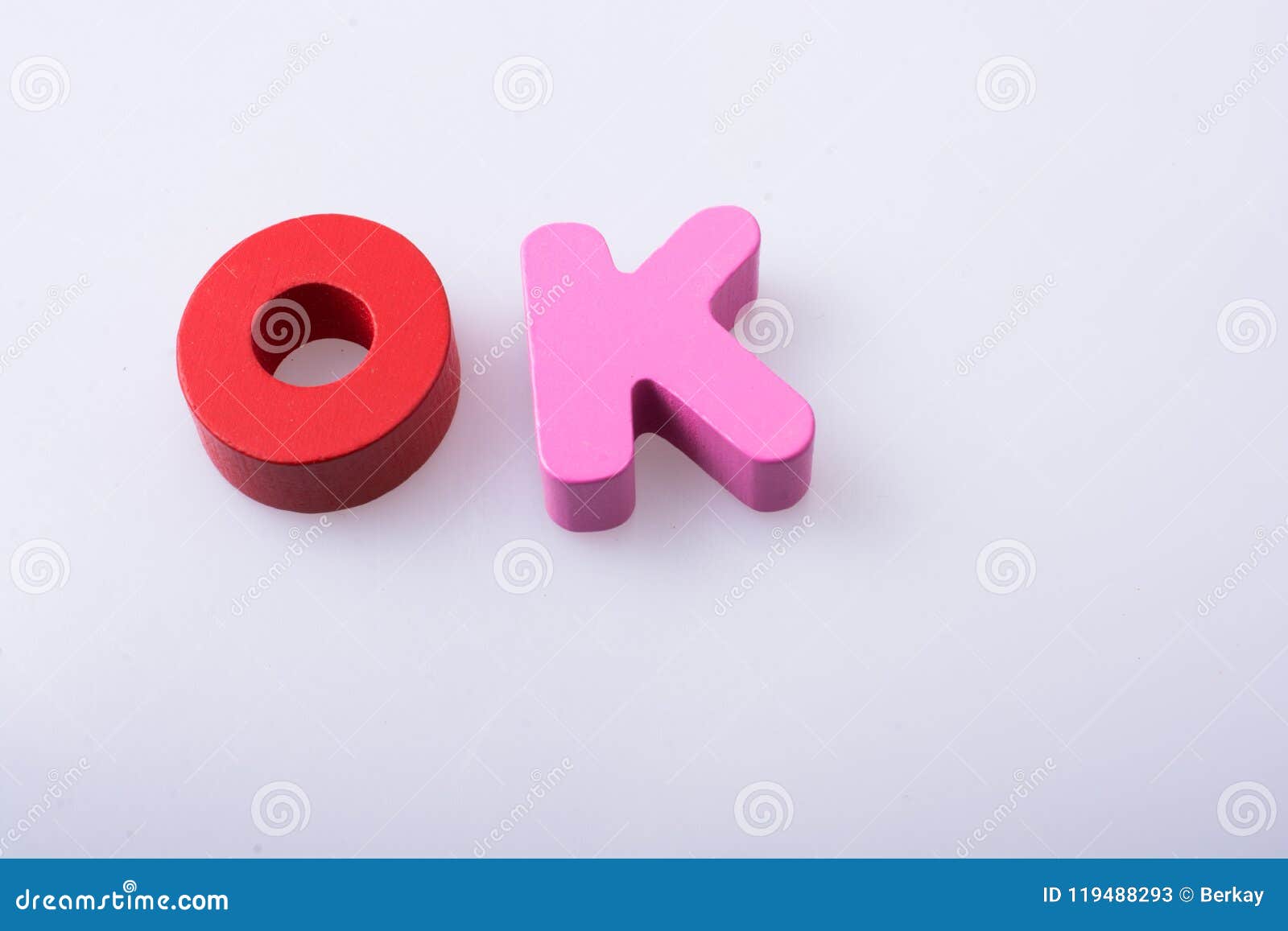 The Word OK Written with Letter Blocks Stock Image - Image of ...