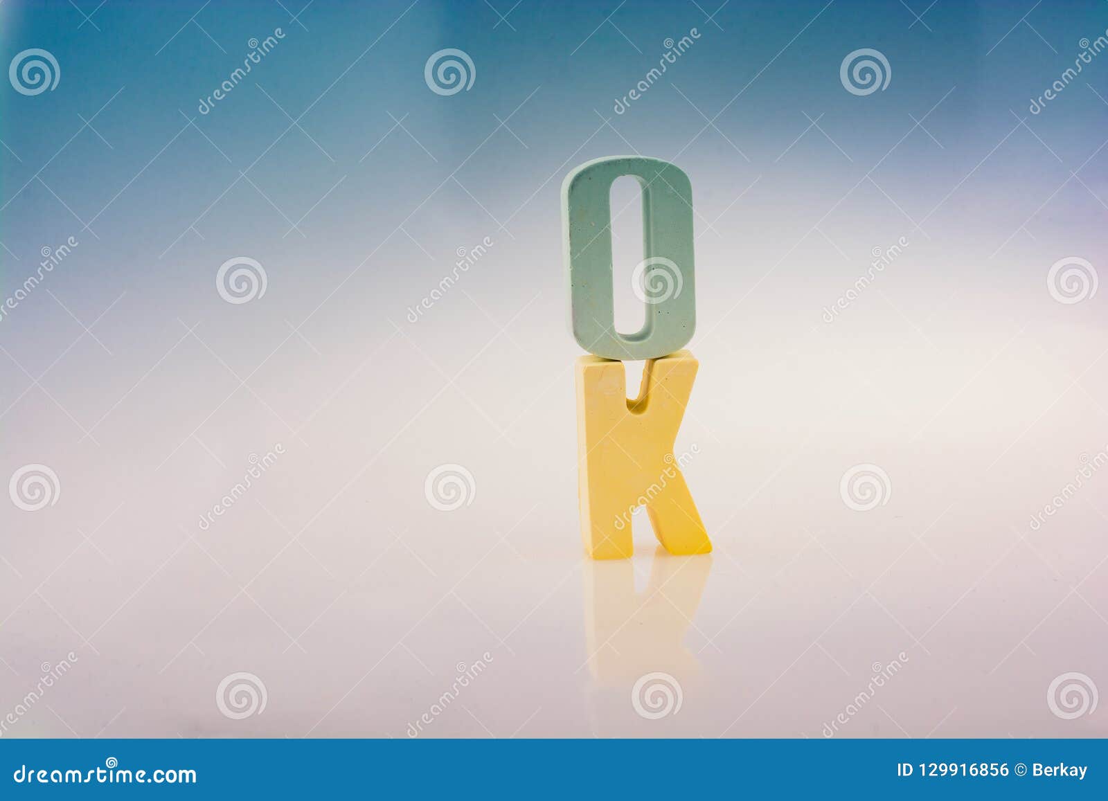 The Word OK Written with Letter Blocks Stock Photo - Image of okey ...