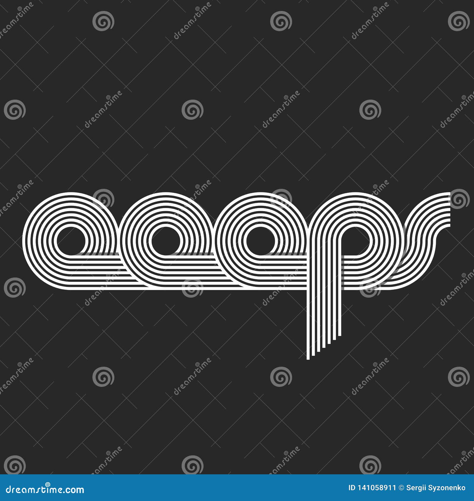 Word Ooops Logo Lettering, Offset Line Overlapping Style, Error Message ...