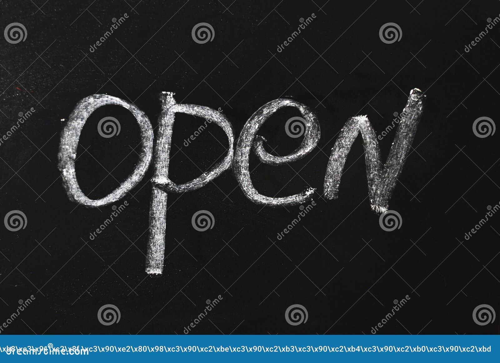 Word Open Written in White Chalk on a Black Chalkboard Stock Image ...