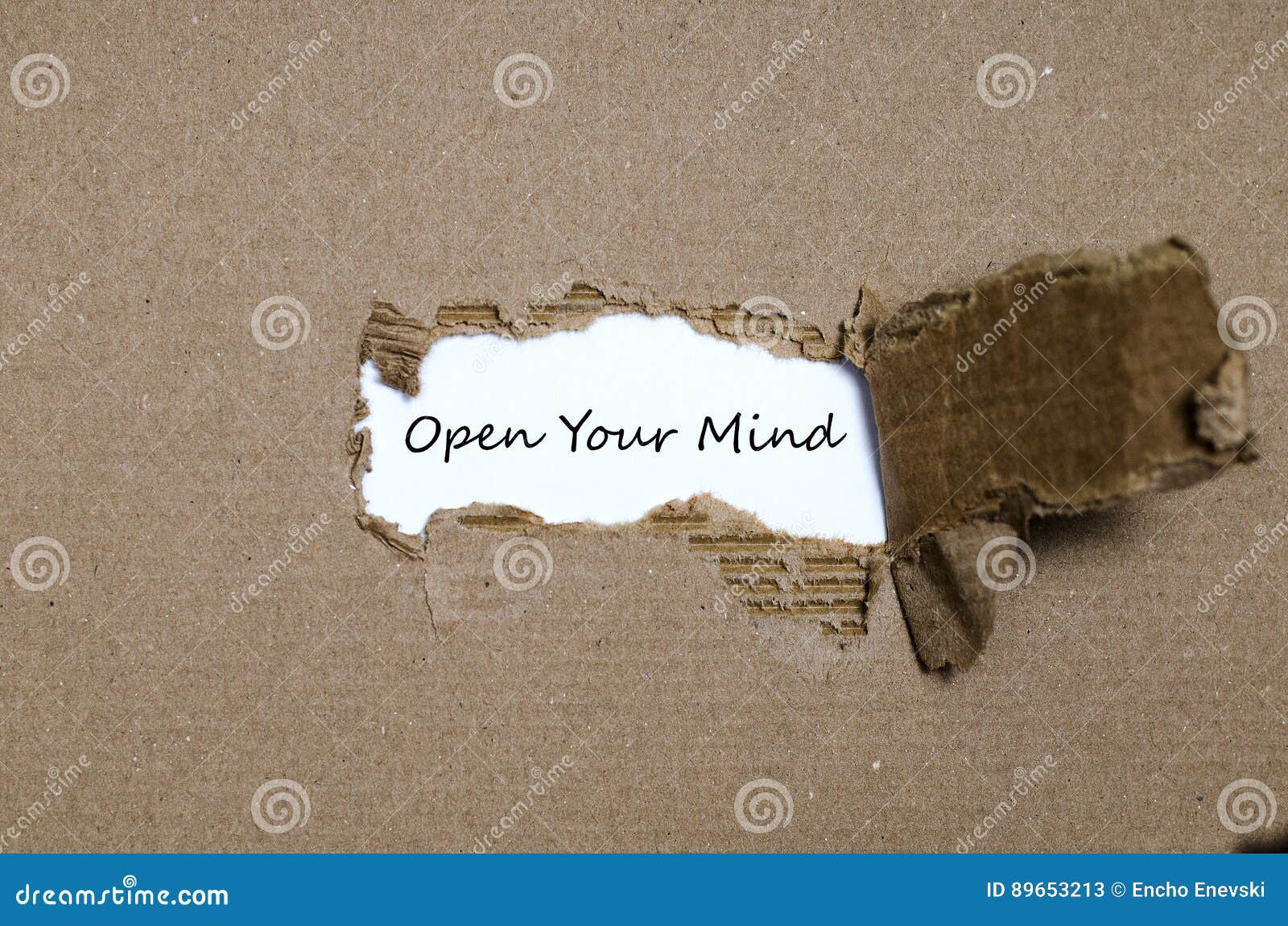 The Word Open Your Mind Appearing Behind Torn Paper Stock Image - Image ...