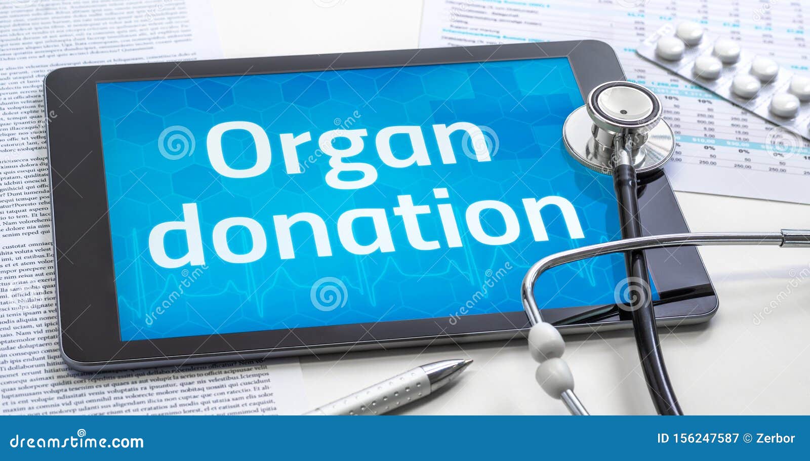 The Word Organ Donation on the Display of a Tablet Stock Image - Image ...