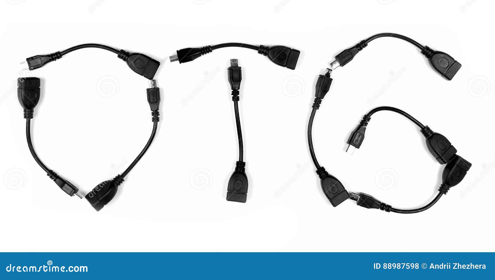 Word OTG on-the-Go Made of USB Cables and Connectors Stock Photo ...